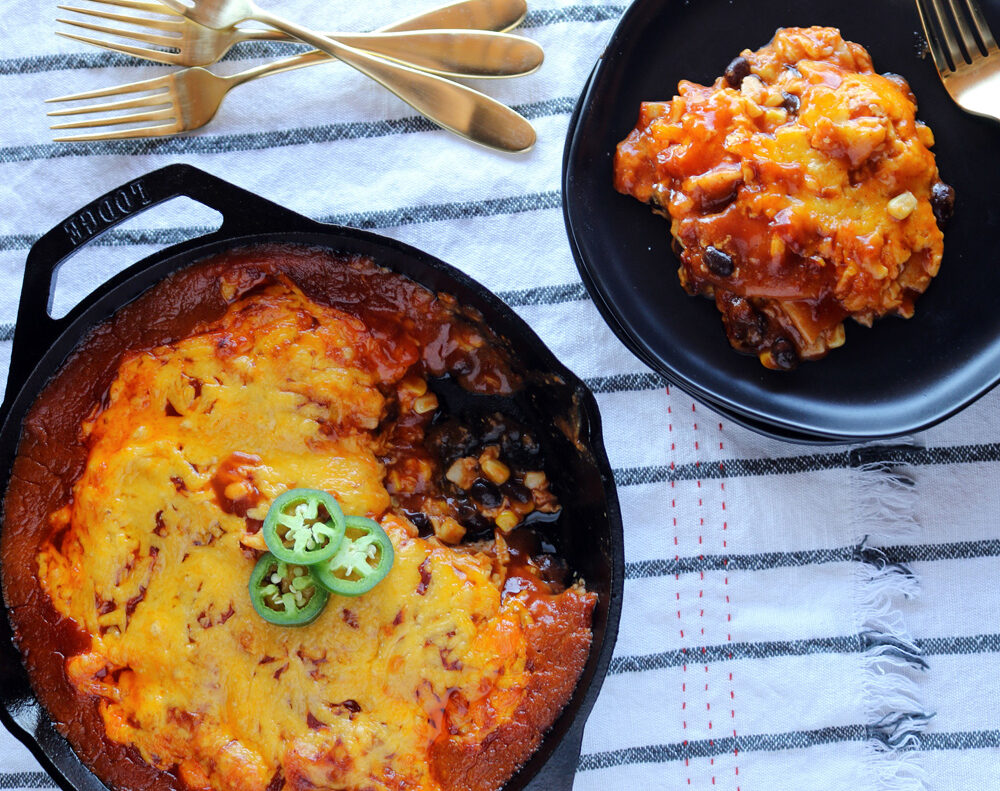 Cast Iron Cheese Enchilada Bake – Melissa Tate TX